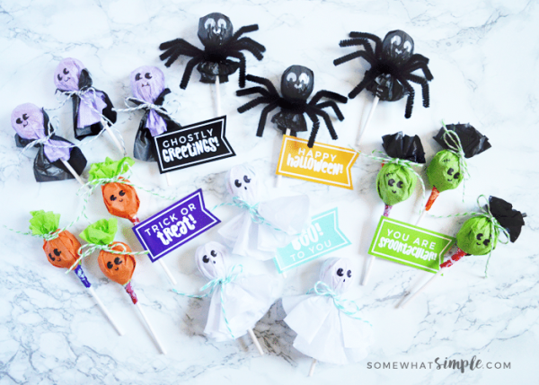Halloween Lollipop Craft (Free Printable) - Somewhat Simple