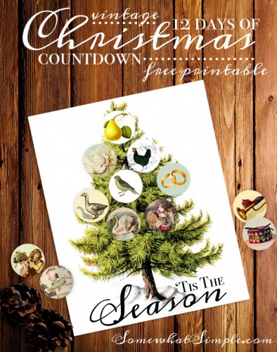 vintage 12 days of Christmas countdown