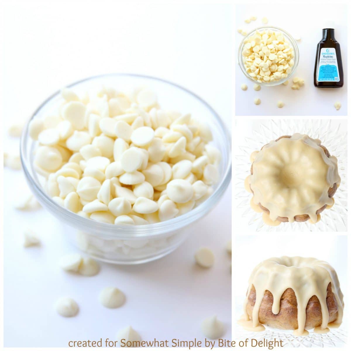 Banana Bundtlets with White Chocolate Icing - Somewhat Simple