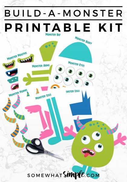 Build A Monster Free Printable Craft Kit | Somewhat Simple