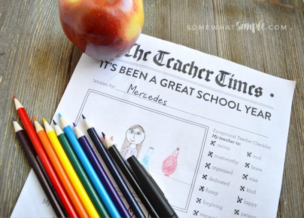 Teacher Newspaper Printable - Somewhat Simple Printables