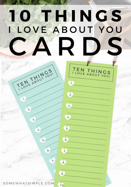 Free Printable Fathers Day Cards: 10 Things I Love About You