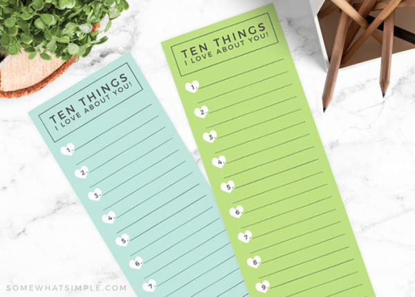 Free Printable Fathers Day Cards: 10 Things I Love About You