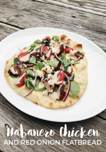 Habanero Chicken Flatbread with Red Onions | Somewhat Simple