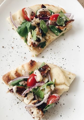 Habanero Chicken Flatbread with Red Onions | Somewhat Simple
