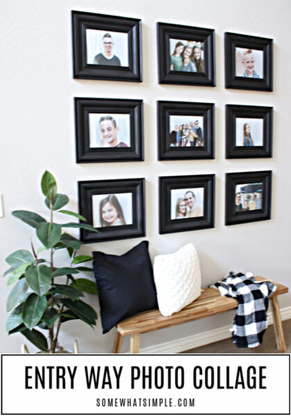 Entry Way Photo Collage (Easy Decor Idea) - from Somewhat Simple