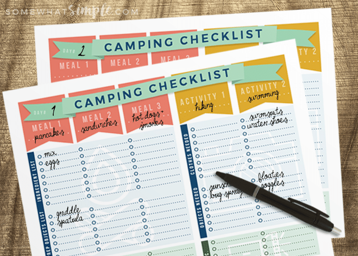 Simple Camping Checklist Printable Simple Camping Checklist Printable