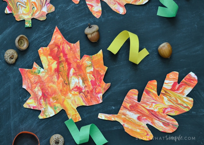 Marbled Paper Fall Leaves Craft | Somewhat Simple Marbled Paper Fall Leaves Craft | Somewhat Simple