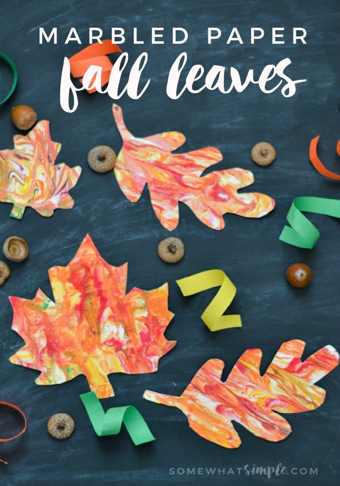Marbled Paper Fall Leaves Craft | Somewhat Simple Marbled Paper Fall Leaves Craft | Somewhat Simple