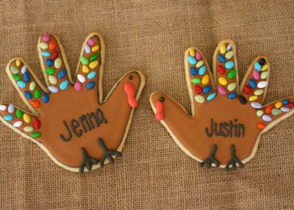 Turkey Handprint Cookies (Step By Step) | from Somewhat Simple