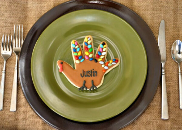 Turkey Handprint Cookies (Step By Step) | from Somewhat Simple