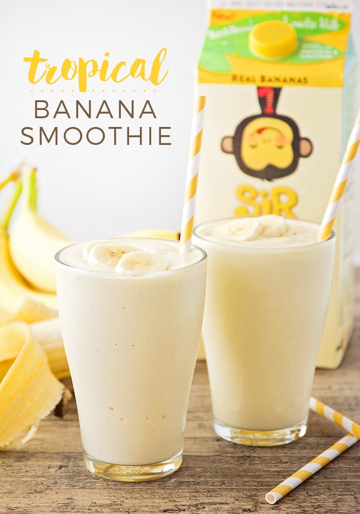 Tropical Banana Smoothie Fresh Fruit Somewhat Simple
