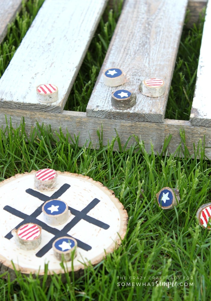 DIY Tic Tac Toe Board (Stars and Stripes) | Somewhat Simple DIY Tic Tac Toe Board (Stars and Stripes) | Somewhat Simple