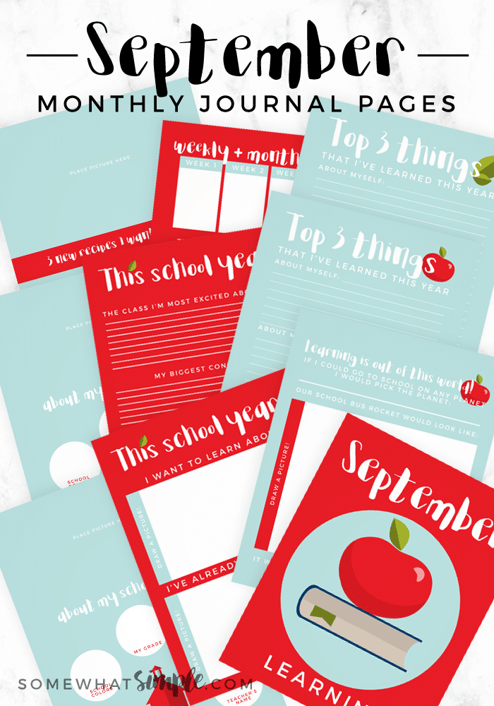 This Month's Creative Journal Pages - September 2017 - Somewhat Simple