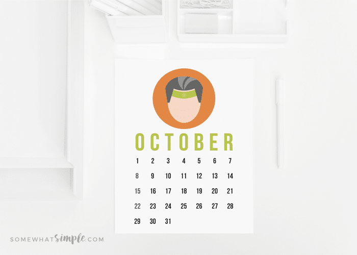 Free Calendar Printables available from SomewhatSimple.com