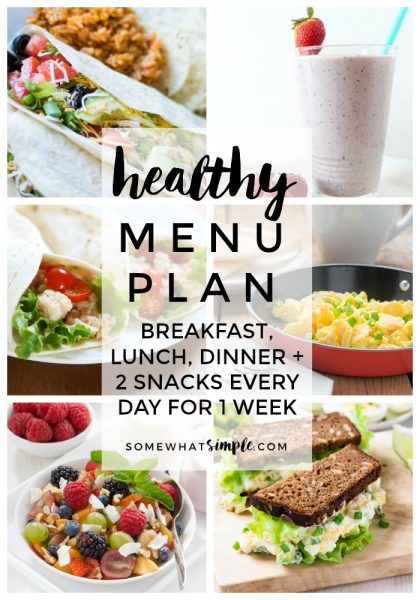 Healthy Meal Plans and Recipe Ideas - Somewhat Simple