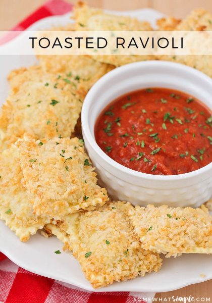 Toasted Ravioli (Baked, not Fried)