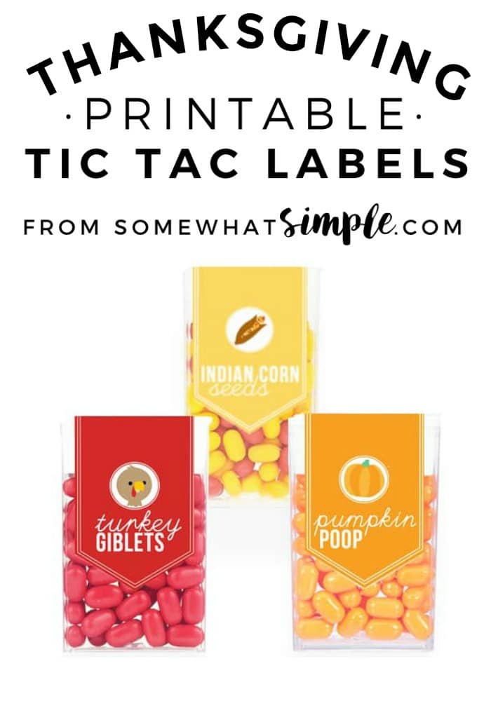 Thanksgiving Treats - Tic Tac Labels - Somewhat Simple Thanksgiving Treats - Tic Tac Labels - Somewhat Simple
