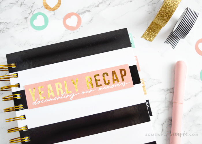 Couple's Memory Book - Year in Review Printables - Somewhat Simple