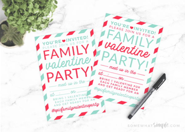 Family Valentines Day Ideas + Printables - Somewhat Simple