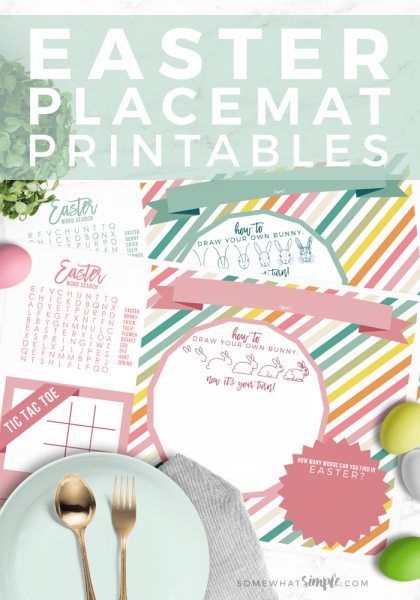 Easter Placemats - Free Printable for Kids - Somewhat Simple