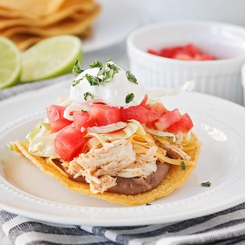 Easy Chicken Tostadas (Honey & Lime) - Somewhat Simple