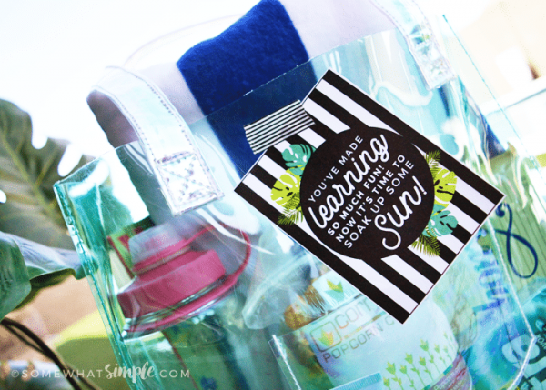 DIY Teachers Gifts - Beach Bag with Free Printable Gift Tag