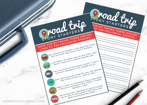 Road Trip Printable Story Starters - Somewhat Simple