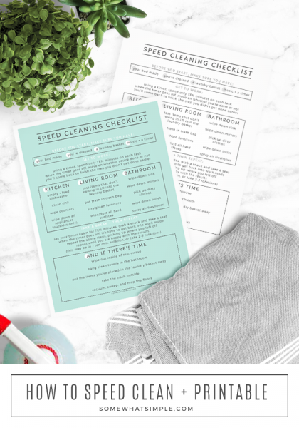 Speed Cleaning Free Printable - Tips & Tricks With Somewhat Simple