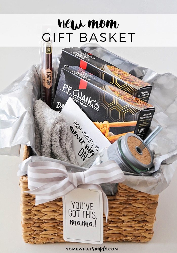 New Mom Gift Basket + Free Printables from Somewhat Simple