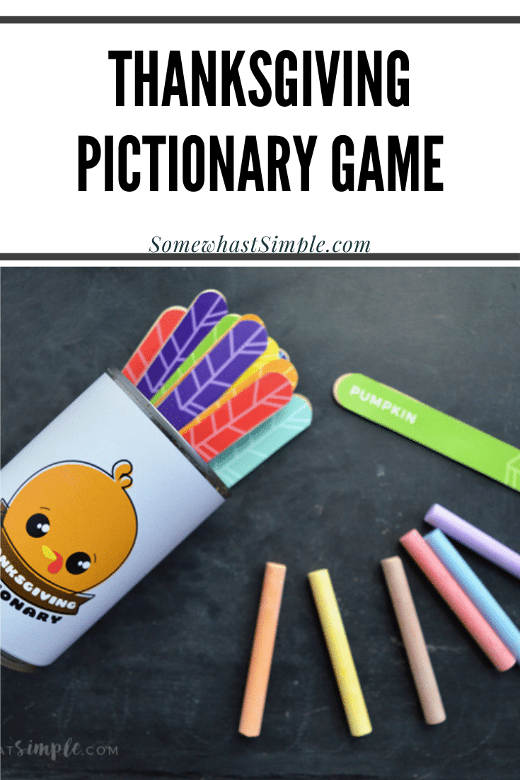 Thanksgiving Pictionary Game FREE Printable Somewhat Simple