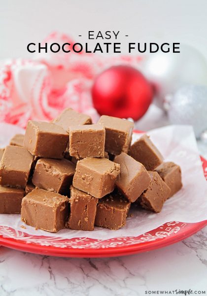 Easiest Ever Chocolate Fudge (with add-in options!) - from Somewhat Simple