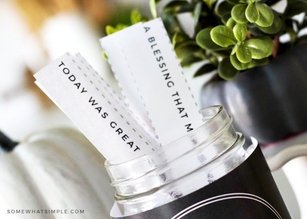 DIY Gratitude Jar (Free Printable Download) | Somewhat Simple