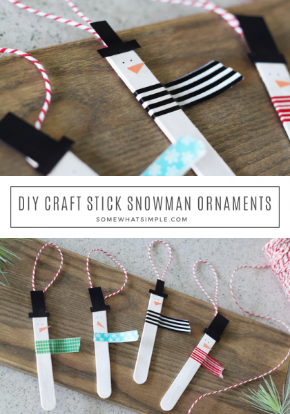 Easy Popsicle Stick Snowman Ornament Craft - Somewhat Simple