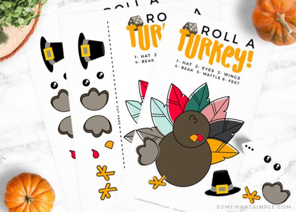 Roll A Turkey Game (Printable) - Somewhat Simple