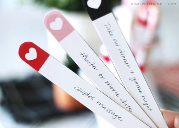 Date Night Ideas Jar + Printables from Somewhat Simple