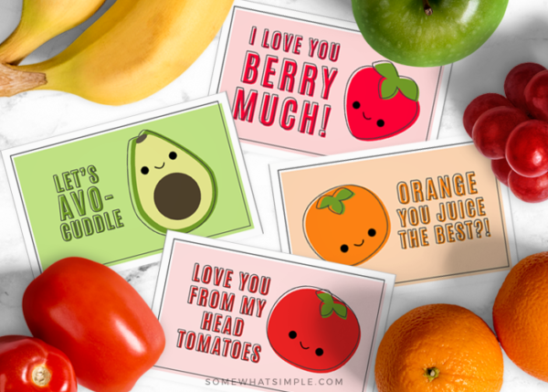 Easy Fruit Pun Printable Cards - Somewhat Simple