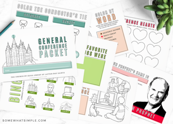 FREE General Conference Activity Packet for Kids | Somewhat Simple
