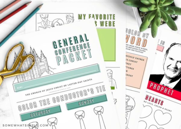 FREE General Conference Activity Packet for Kids | Somewhat Simple