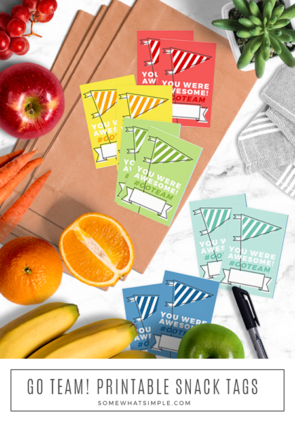 Team Snack Ideas + Printable Tags - from Somewhat Simple