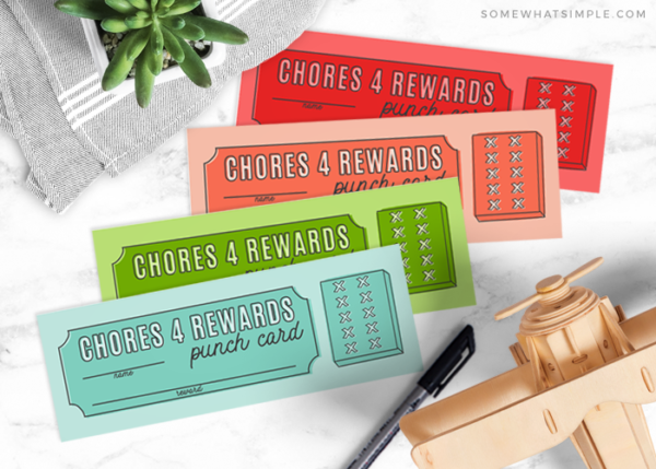 Chore Punch Card Printables (FREE) | from Somewhat Simple