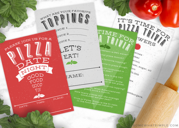 Pizza Date Night + Printables - from Somewhat Simple .com