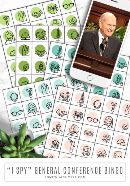 I Spy General Conference Bingo (Free Printables) | Somewhat Simple