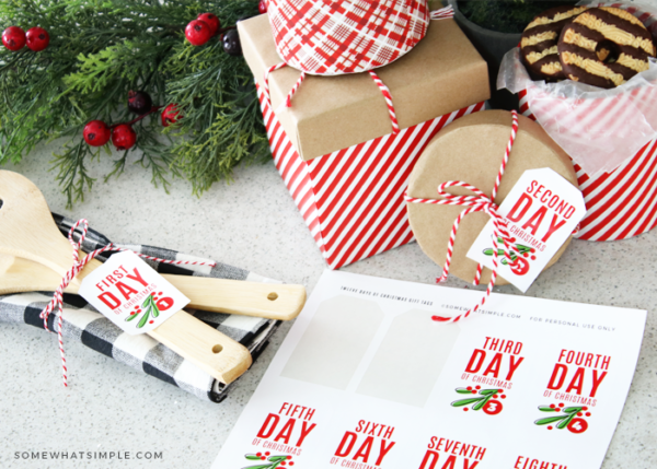 12 Days of Christmas Tags FREE Printable | Somewhat Simple