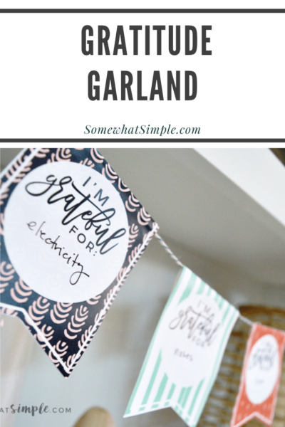 Gratitude Garland Thanksgiving Craft (FREE Printable) | Somewhat Simple