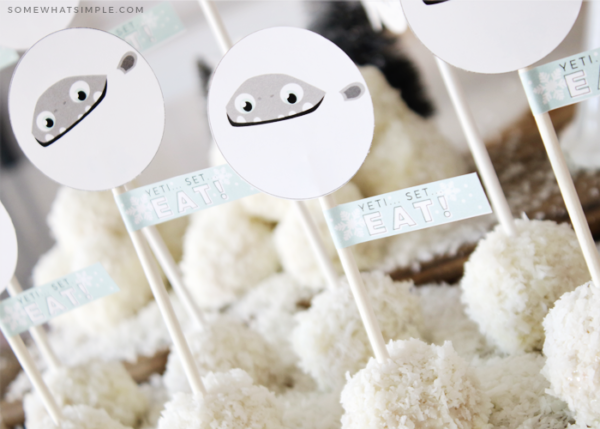 Snowball Coconut Cake Pops - from Somewhat Simple