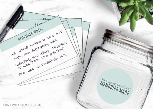 Family Journal Jar Printables - from Somewhat Simple