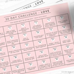 30 Day Happiness Challenge (FREE Printable) | Somewhat Simple