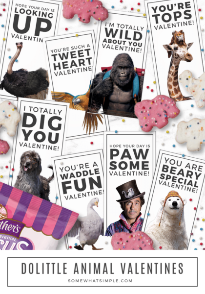 Doctor Dolittle Animal Valentine Cards - Somewhat Simple