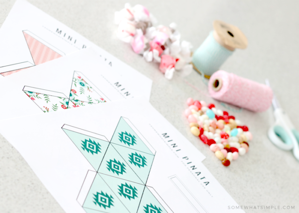 DIY Mini Piñatas (FREE Printable) | from Somewhat Simple